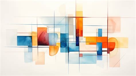 Minimalist Geometric Pattern Design Takes Shape In A Watercolor Illustration Through Overlapping