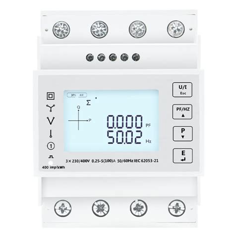 100a Modbus 4 Wire Three Phase Multi Function Din Rail Energy Meter