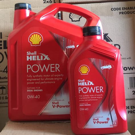 Shell Helix Power Ow 40 น้ำมันเครื่องสังเคราะห์แท้ Helix Power ดีเซล 0w 40 6 ลิตร 1ลิตร