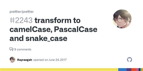 Transform To CamelCase PascalCase And Snake Case Issue Prettier Prettier GitHub