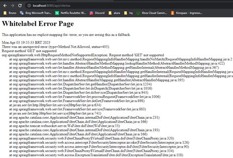 status 405 Spring MVC autenticação Spring Security API Rest e