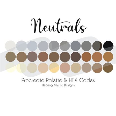 Neutrals Procreate Palette And Hex Code