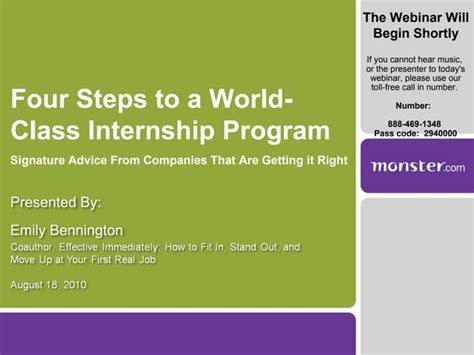 Four Steps To A World Class Internship Program Ppt
