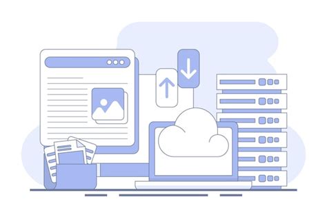 Premium Vector Vector Illustration Cloud Storage Concept Or Cloud Technology And Data Storage