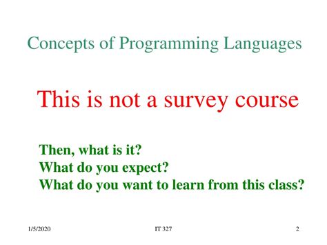 Ppt It327 Concepts Of Programming Languages Powerpoint Presentation