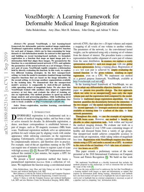 Voxelmorph A Learning Framework For Deformable Medical Image