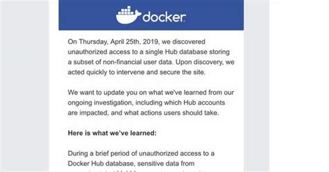 Docker Hub Security Breach Exposes Credentials Of 190 000 Users