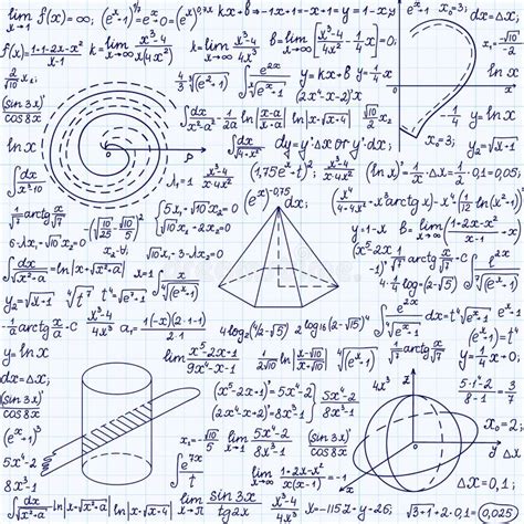 mathematical vector seamless pattern with geometrical figures plots