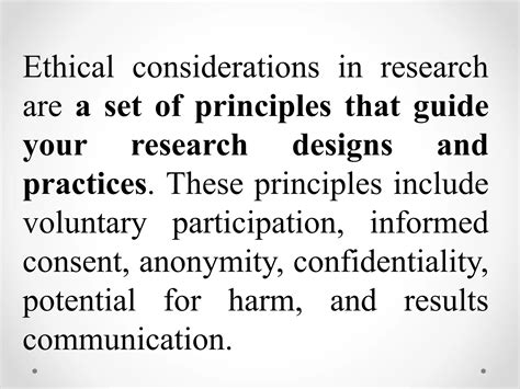Ethical Considerations In Research Pptx