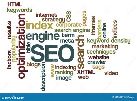 Seo Search Engine Optimization Word Cloud Stock Illustration Illustration Of Meta Online