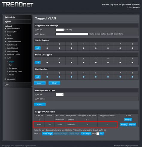 Trendnet Edgesmart Switch Vlan Configuration Set One Port On A