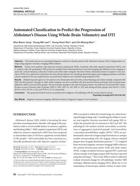 pdf automated classification to predict the progression of alzheimer