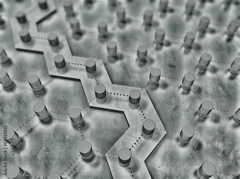 Pathway Through Nodes Of A Network Stock Illustration Adobe Stock