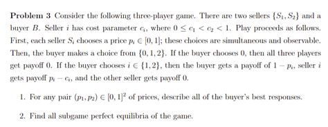 problem 3 consider the following three player game