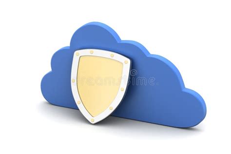 Security Shield With Cloud Stock Illustration Illustration Of Proceed 55165667