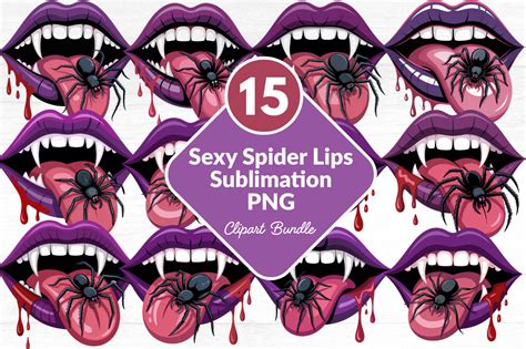 Sexy Spider Lips Sublimation Png Bundle Graphic By Graphics Expert · Creative Fabrica