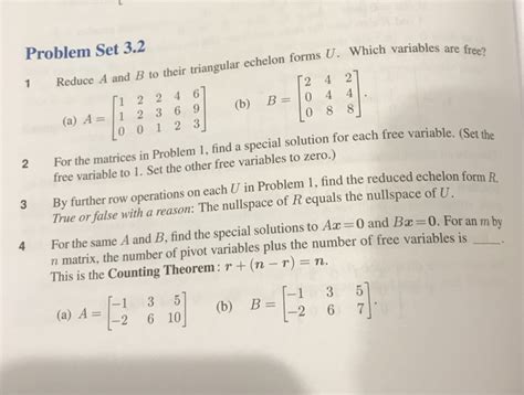 Solved Problem Set 32 Reduce A And B To Their Triangular