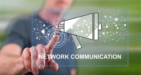 Man Touching A Network Communication Concept Stock Photo Image Of Abstract Concept 266312174