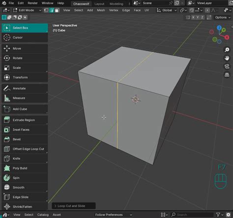 Edit Mode Loop Cut Tool Chaoswolf