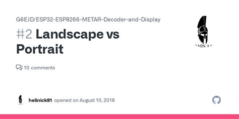 Landscape Vs Portrait · Issue 2 · G6ejdesp32 Esp8266 Metar Decoder