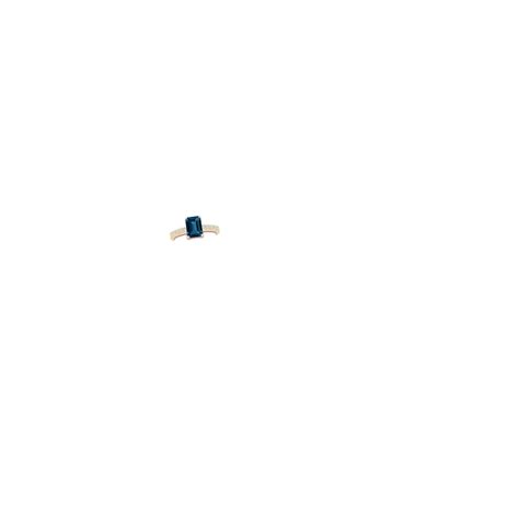 Octagonal London Blue Topaz Cocktail Ring With Diamonds