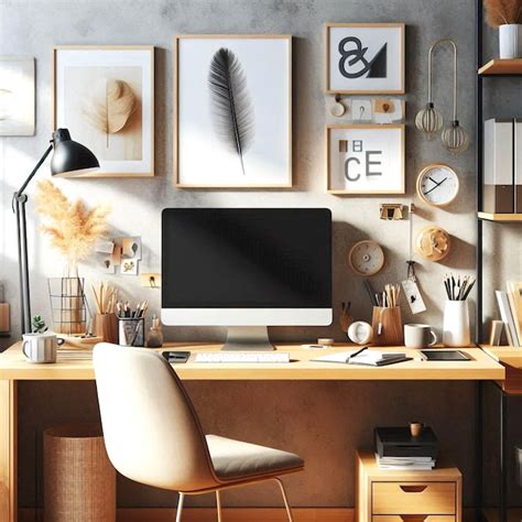 Neat And Tidy Desk Setup For An Organized And Efficient Workspace Premium AI Generated Image