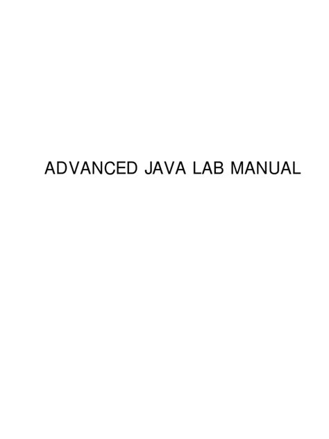 Advanced Java Lab Manual | PDF | Java (Programming Language) | Software Engineering