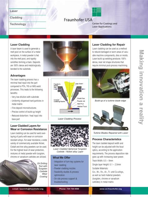 Fraunhofer Laser Cladding Applications Pdf Tungsten Laser