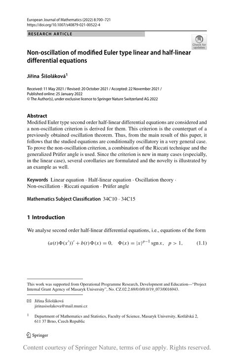 Non Oscillation Of Modified Euler Type Linear And Half Linear