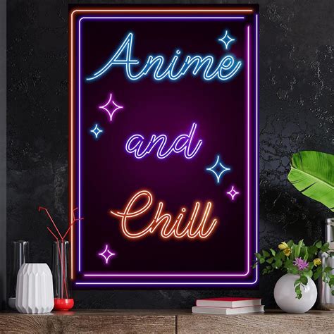 Kawaii Neon Anime Poster Wall Art Decor Plexiglass Wall Art For