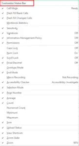 What Is A Status Bar In Excel And How To Customize It