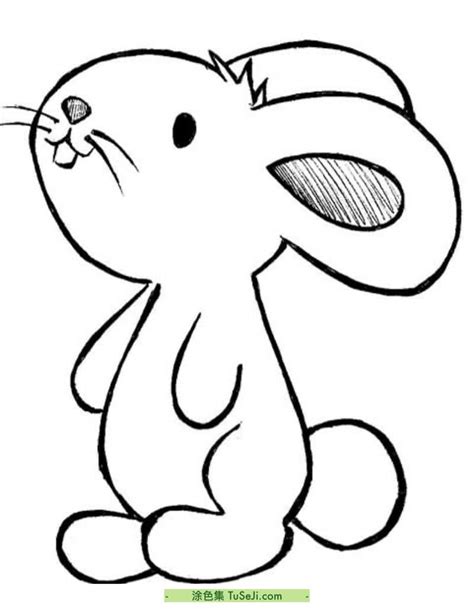 10张简单可爱的小兔子小鸡胡萝卜卡通幼儿涂色简笔画！ 涂色集，涂色画打印大图