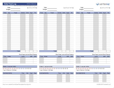 Diet Spreadsheet Template — Db