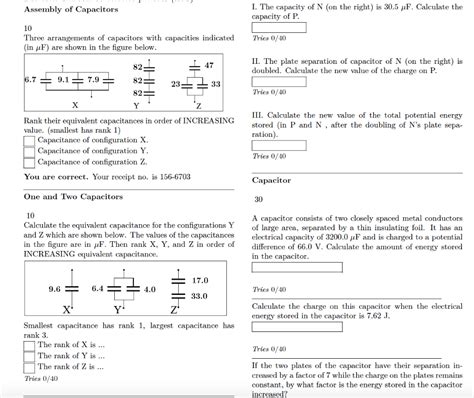 Solved Assembly Of Capacitors I The Capacity Of N On The Chegg Com