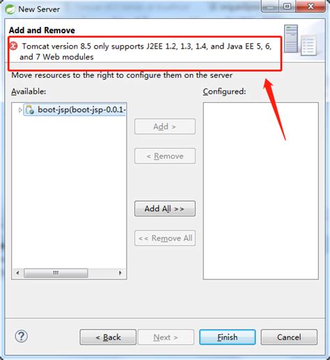 tomcat version 8 5 only supports j2ee 1 2 1 3 1 4 and java ee 5 6