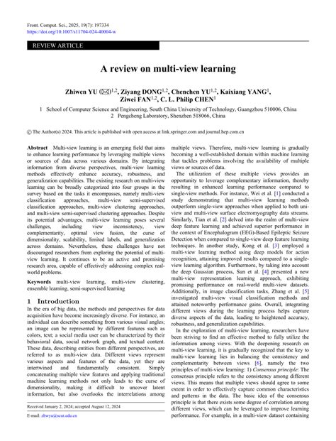 pdf a review on multi view learning