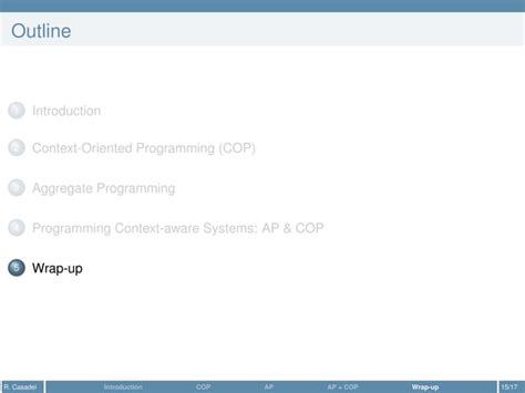 On Context Orientation In Aggregate Programming Ppt