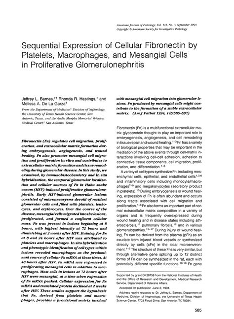 Sequential Expression Of Cellular Fibronectin By Platelets Macrophages