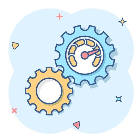 만화 스타일의 생산성 아이콘 격리 된 배경에 프로세스 전략 만화 벡터 일러스트 레이 션 Seo 분석 스플래시 효과 기호 비즈니스