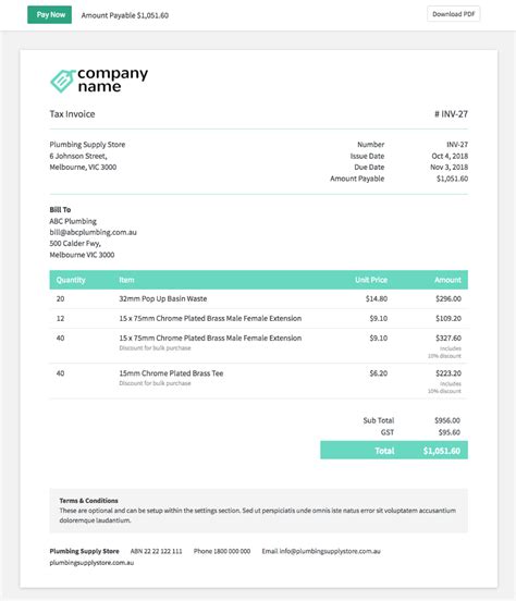 Sole Trader Invoice Template