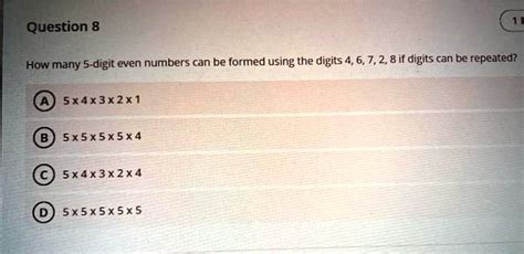 how many 5 digit even numbers can be formed using the digits 4 6 7 2