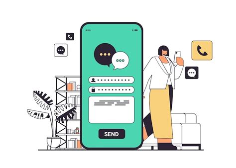 Premium Vector Businesswoman Entering Passcode In Personal Business Account On Smartphone