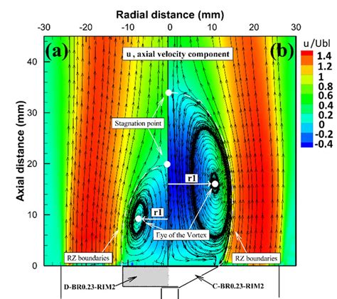 Structure Of Recirculation Zone Rz And Longitudinal Velocity Download Scientific Diagram
