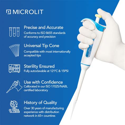 Ergonomic Pipettes Fixed Volume Micropipettes Lab Equipment
