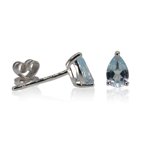 9ct White Gold Blue Topaz Earrings Ian Gallacher