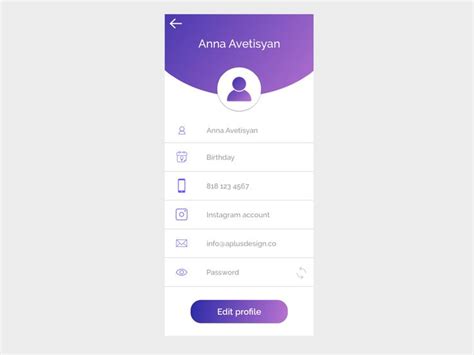 Mobile App User Profile Page App Design Profile Profile App App