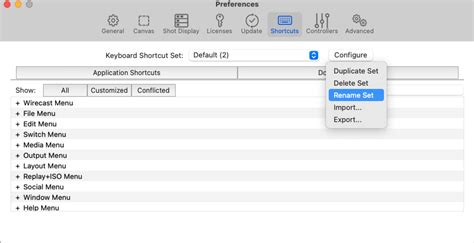 Using Application Shortcuts And Document Hotkeys In Wirecast