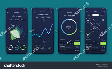 Different Ui Ux Gui Screens Flat Stock Vector Royalty Free Shutterstock