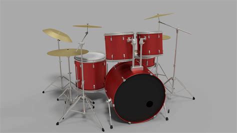 Drum Kit 3d Model By Kad3d