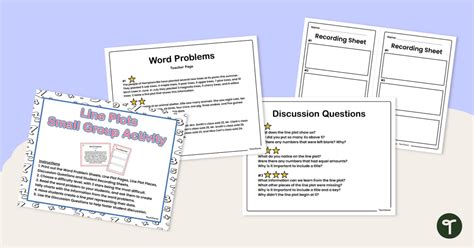 Creating Line Plots Small Group Activity Teach Starter